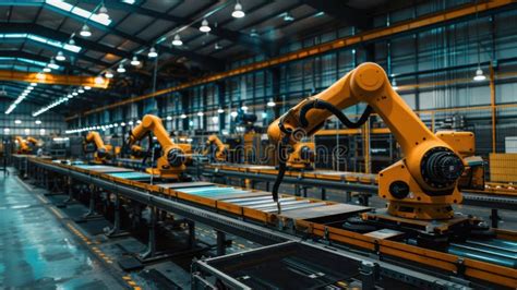 Industrial Robots Assembling Large Components Stock Illustration Industrial Robots Assembling Large Components Stock Illustration