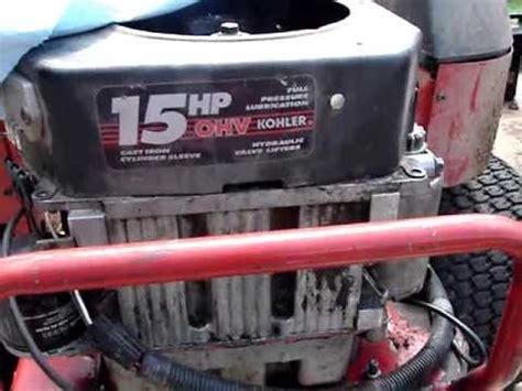 Snapper Z rider 15hp Kohler Part 2, Firing the motor - YouTube