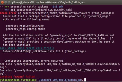 could not find a package configuration file provided by geometry msgs