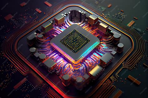 Premium Photo Computer Ship Macro Photo Electronic Chip Motherboard