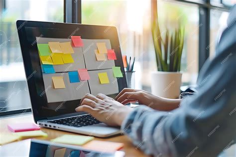 Business Developer Utilizing Kanban Board Framework Premium Ai