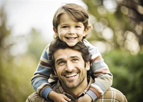 AI Generated Father And Son Having Fun Outdoor Stock Photo At Vecteezy