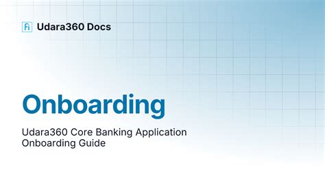 Onboarding Udara360 Docs