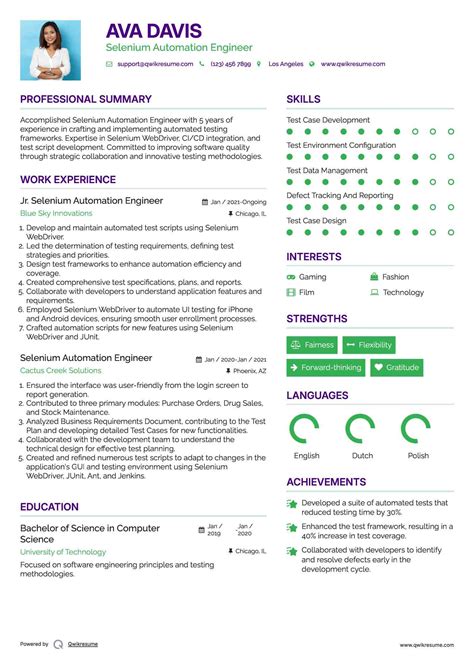 10 Selenium Automation Engineer Resume Samples Templates For 2025