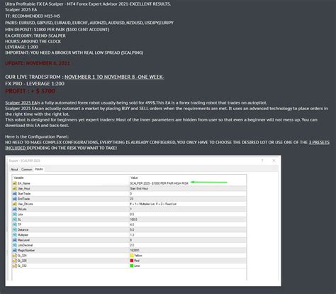 Ultra Profitable Fx Ea Scalper Fx Ea Download