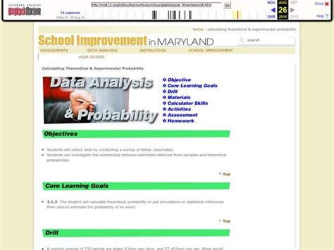 Calculating Theoretical And Experimental Probability Lesson Plan For 9th