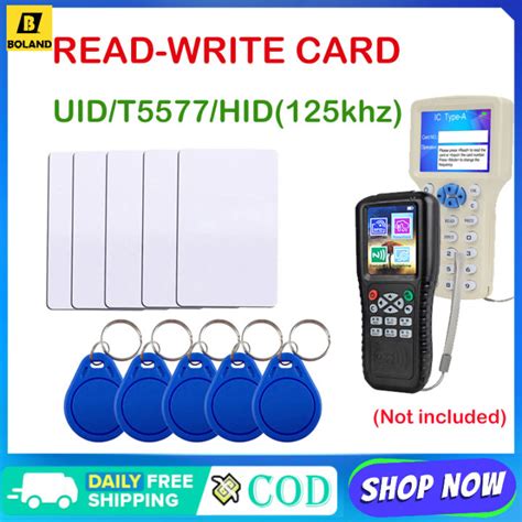 Boland 10pcs Rfid Rewritable Cards Uid 13 56mhz T5577 Hid 125khz Blank