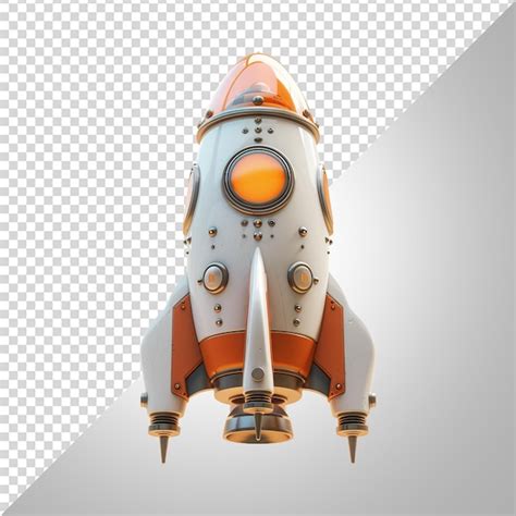 premium psd rocket 3d render png