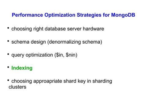 Mongo Performance Optimization Using Indexing Ppt