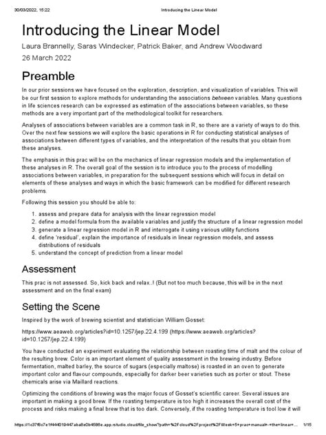 introducing the linear model pdf regression analysis errors and