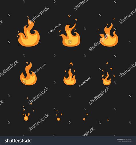 Fire Flame Animation Sheet Fire Torch เวกเตอรสตอก ปลอดคาลขสทธ