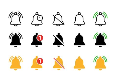 Premium Vector Message Bell Sound Reminder Notification Bell Icon Set