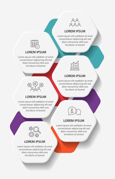 Premium Vector 6 Steps Infographic Flowchart Design Template