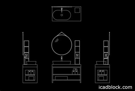 Bathroom Sink Cad Block Collection In Dwg Icadblock