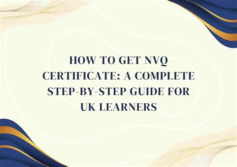 How to Get NVQ Certificate: A Complete Step-by-Step Guide