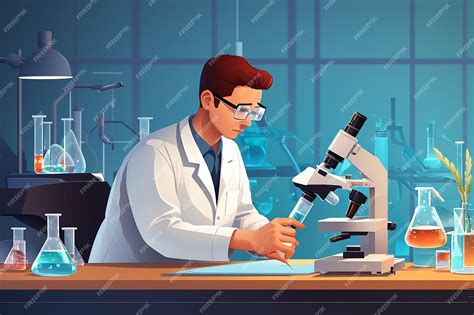 Premium Photo Worker Make Scientific Research In Lab Test Sample