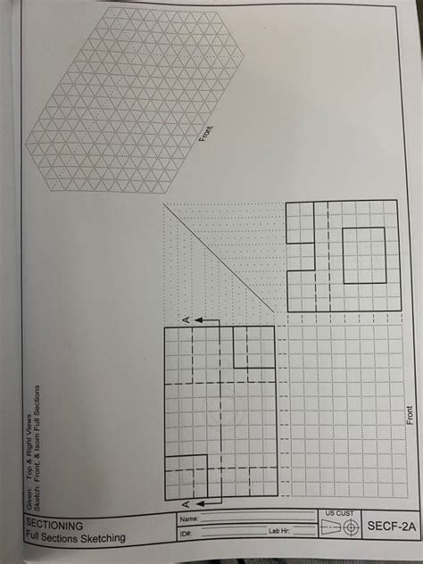 solved given top and right views sketch front and isom full