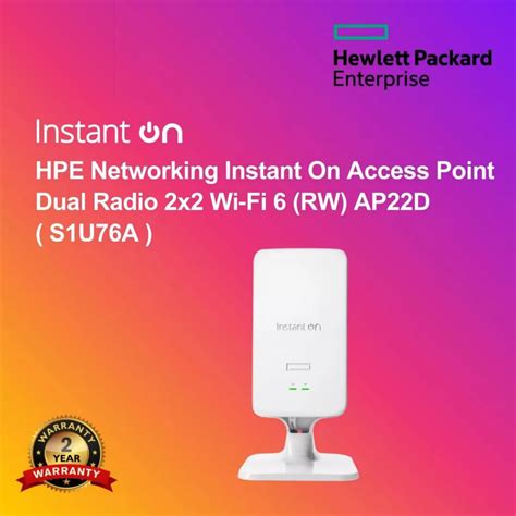 hpe networking instant on access point dual radio 2x2 wi‑fi 6 rw