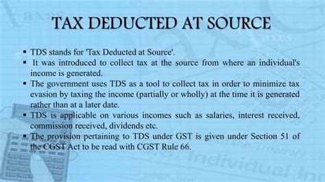 TDS And TCS Under GST PPTX Business Accounting Finance Business