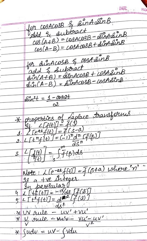 SOLUTION Formulas On Laplace Transform Module Of Rd Sem Engineering Mathematics Studypool