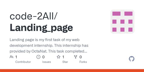 GitHub Code 2All Landing Page Landing Page Is My First Task Of My Web Development Internship