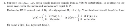 Solved Suppose That X Dots Xn Are A Simple Random Sample Chegg Com