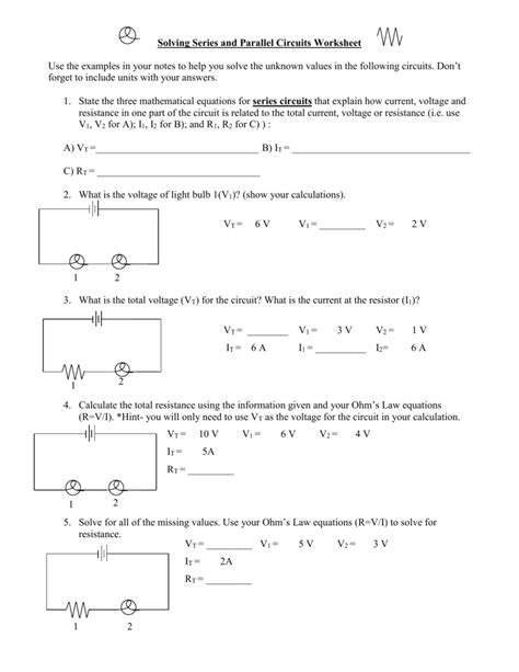 parallel circuit practice problems with answers pdf