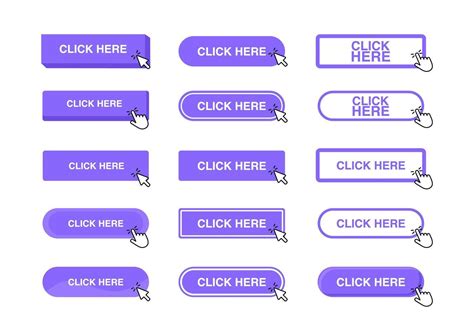 Click Here Button With Hand Cursor Hand Pointer Clicking Vector Illustration 41043909 Vector