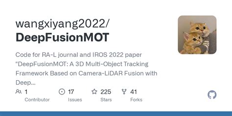 Github Wangxiyang2022deepfusionmot Code For Ra L Journal And Iros