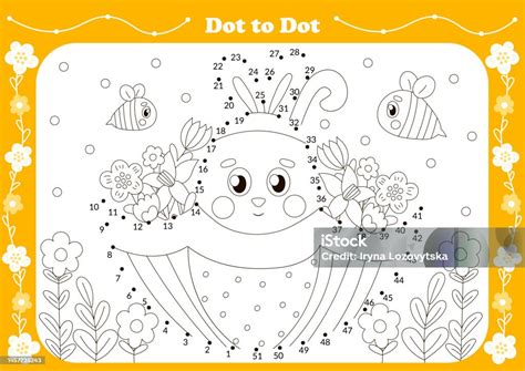 부활절 Theamed 캐릭터와 아이들을위한 귀여운 점 게임꿀벌과 우산에 토끼 인쇄 가능한 워크시트 0명에 대한 스톡 벡터 아트 및 기타 이미지 Istock