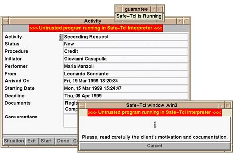 A Sample Of The Interface Of A Safe Tcl User Download Scientific Diagram