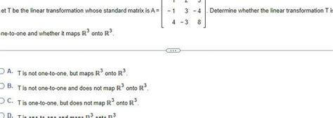 [answered] Et T Be The Linear Transformation Whose Standard Matrix Is A Kunduz