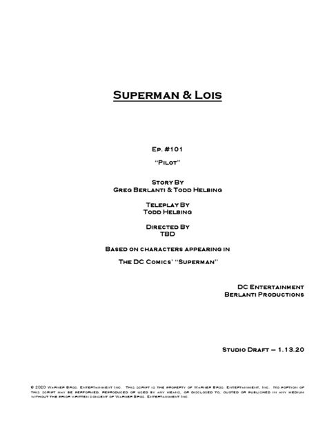 Sup And Lois Script 1 Pdf Superman Water