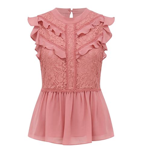 Red Ruffle Blouse Plus Size