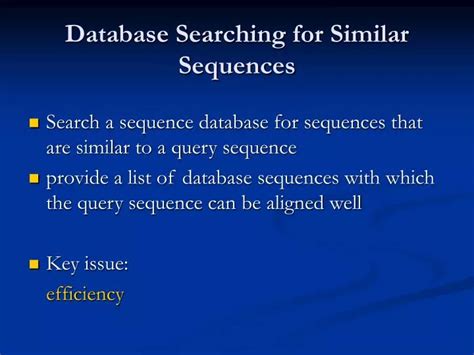 Ppt Database Searching For Similar Sequences Powerpoint Presentation