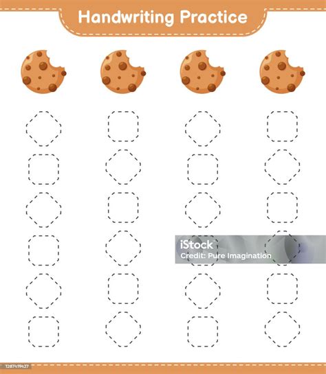 필기 연습 쿠키의 라인을 추적합니다 교육 어린이 게임 인쇄 워크 시트 벡터 일러스트레이션 0명에 대한 스톡 벡터 아트 및 기타 이미지 Istock