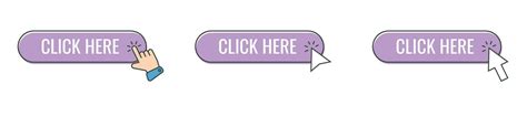 Click Cursor Icon With Click Here Button Vector Set Action Button With Mouse Click 25881089