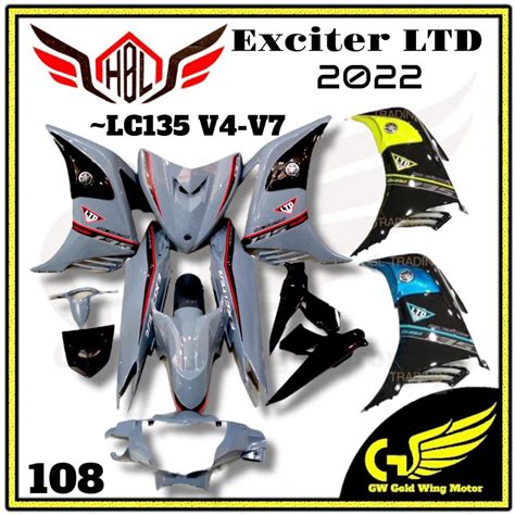 Hbl Yamaha Lc135 V4 V5 V6 V7 108 Exciter Ltd 2022 Full Body Cover Set Air Brush Tanam Sticker