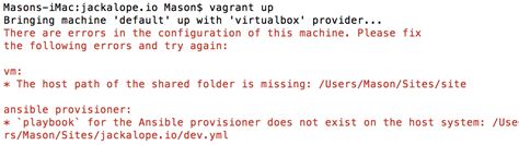 Example Project Trellisbedrock Wont Vagrant Up Roots Discourse