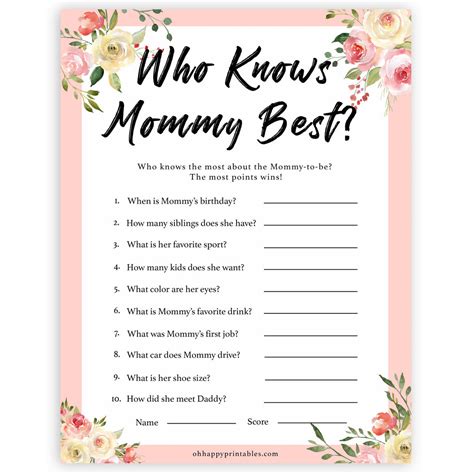 Who Knows Mommy Best Printable Printable Word Searches