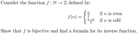 Solved Consider The Function F NZ Defined By F N 2n21n Chegg Com