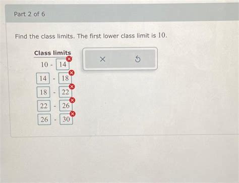 Solved Find Tbe Class Limits The First Lower Class Limit Is