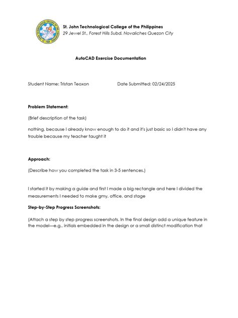 Autocad Exercise Documentation Pdf