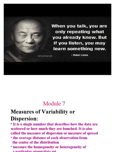 Measures Of Variability Pdf Coefficient Of Variation Standard