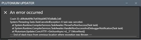 Plutonium Cannot Load And Gets Error Crash Plutonium
