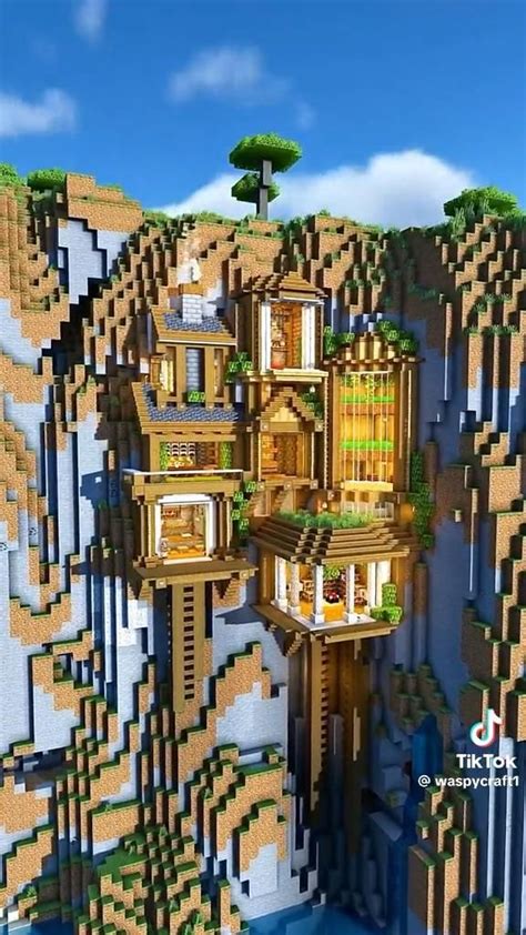 Minecraft Cliff House Built With Airtugmc