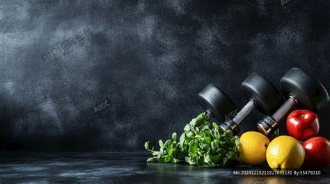 Ai创作图运动健身背景 背景饮食 锻炼概念背景 饮食工具 黑色哑铃 饮食背景 运动饮食 饮食配料 健身器械背景 健身饮食 健康运动背景 高端