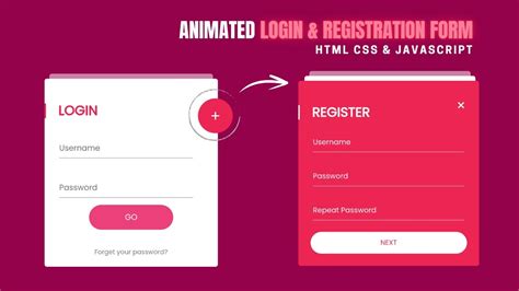 Animated Login And Registration Form In Html Css And Javascript Code With