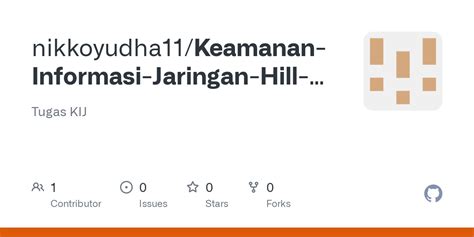 Github Nikkoyudha11keamanan Informasi Jaringan Hill Cipher Tugas Kij