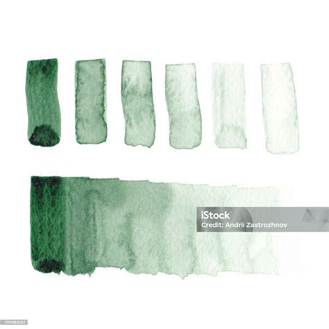 녹색 수채화 브러시 스트로크 흰색 배경에 그라데이션 텍스트의 공백 복사 0명에 대한 스톡 사진 및 기타 이미지 0명 거친 그런지 이미지 기법 Istock